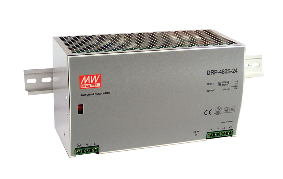 DRP-480S-24 480W 24V 20A Single Output AC-DC DIN RAIL Power Supply ...