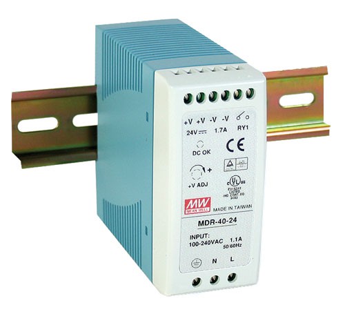 MDR-40-24 40.8W 24V 1.7A Single Output AC-DC DIN RAIL Power Supply ...